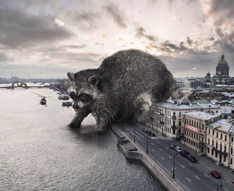 Animales gigantes invaden las calles en estas imágenes de Vadim ...